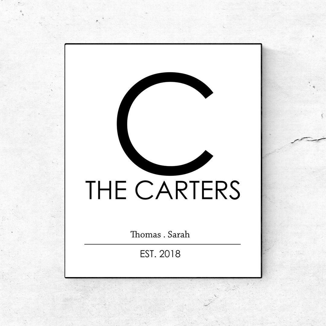 Family Est Sign Custom Last Name Printable, Personalised Family Est ...