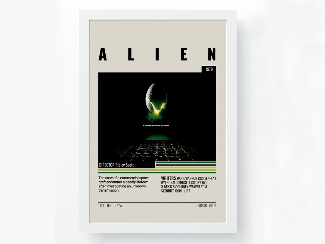 Alien Movie Poster 1979 | Ridley Scott Sigourney Weaver | Vintage Movie ...