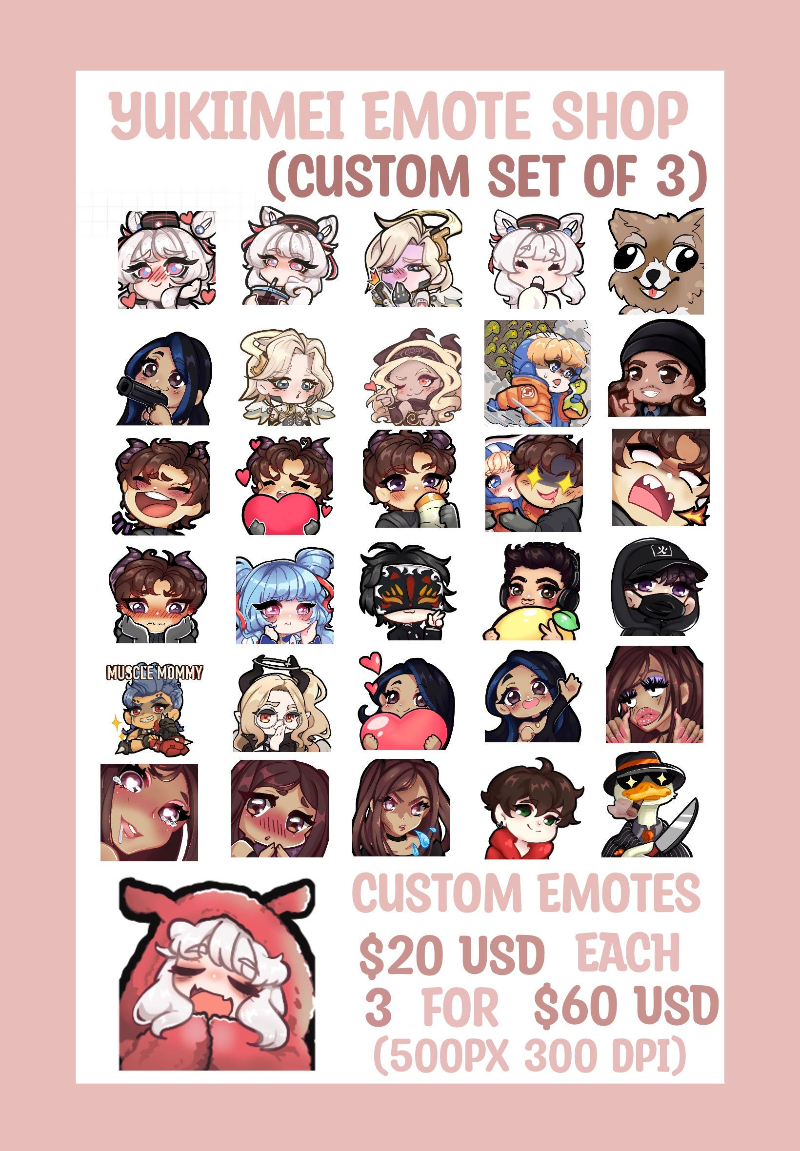 Custom Twitch Emotes | Chibi Emotes - Etsy