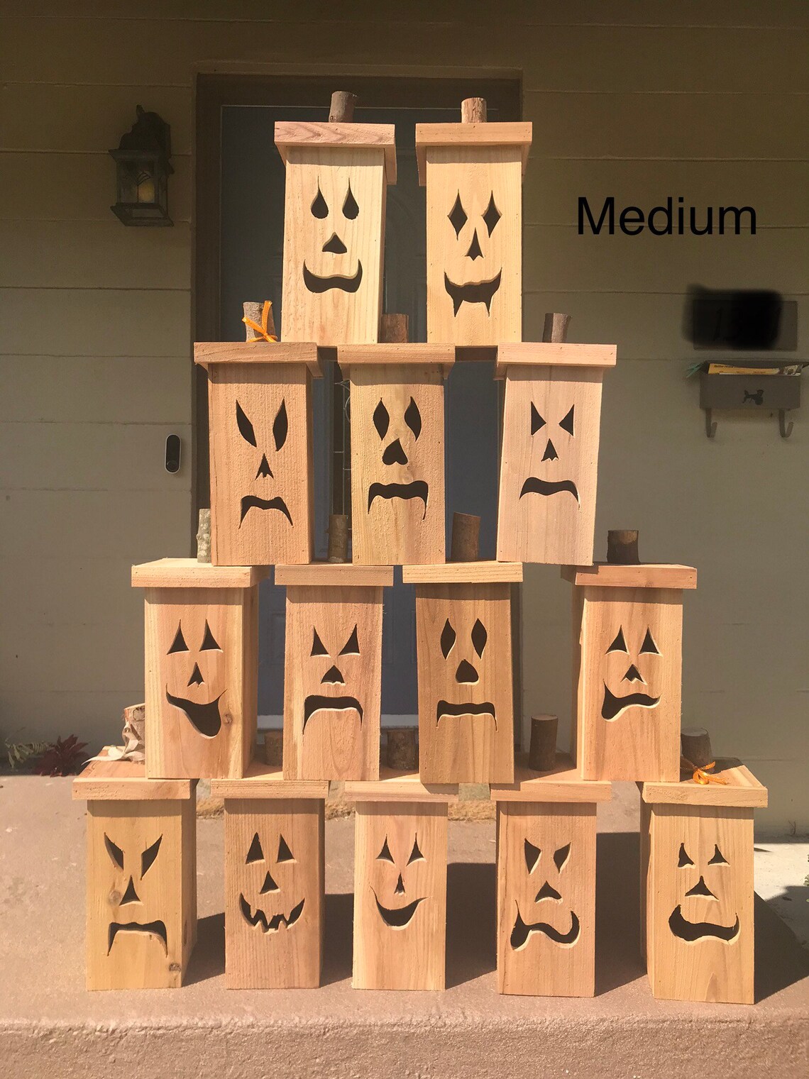 Set of Three Rustic Halloween Jack Olantern Pumpkins With Tea - Etsy