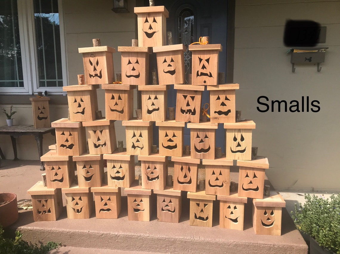 Set of Three Rustic Halloween Jack Olantern Pumpkins With Tea - Etsy