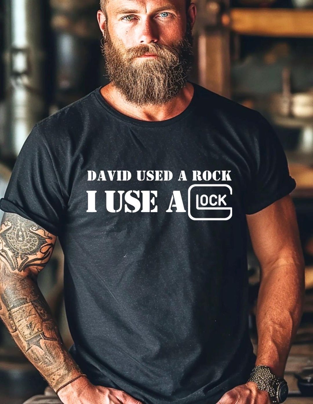 David Used a Rock I Use a Glock PNG, Miminimalist Christian T-shirt ...