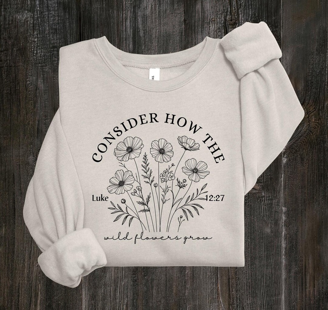 Consider the Wildflowers Grow PNG, Luke 12:27 Bible Verse Design ...