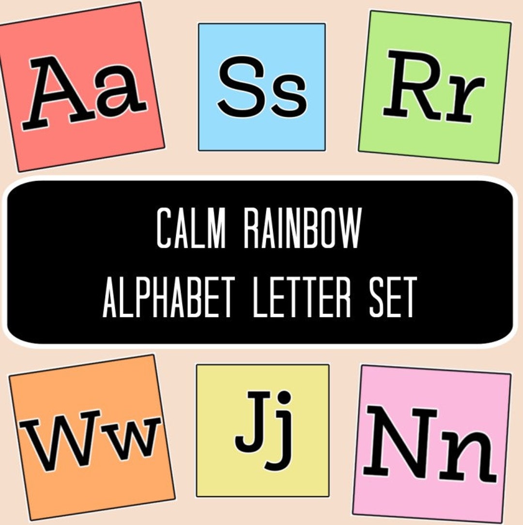 Calm Rainbow Alphabet Letter Set Classroom Decor - Etsy