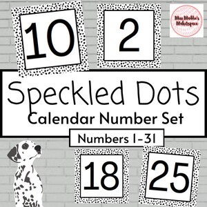 Speckled Dots Calendar Number Set Teacher Decor - Etsy