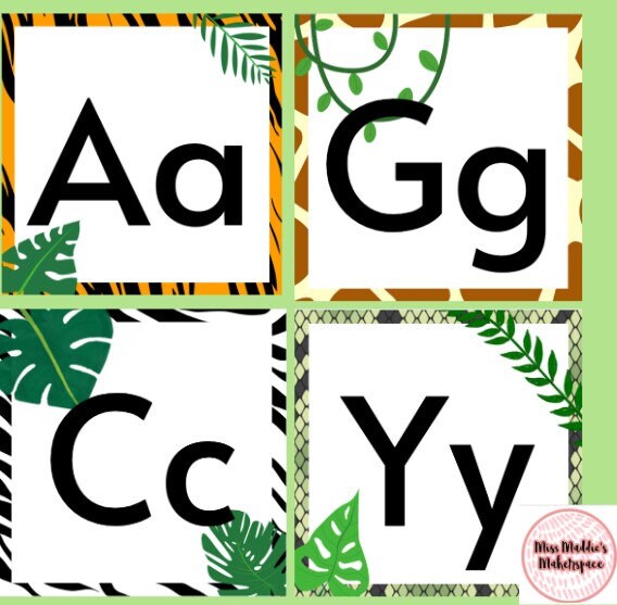 Modern Jungle Alphabet Letter Set Classroom Decor - Etsy
