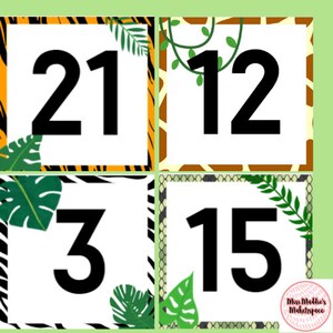 Modern Jungle Calendar Number Set 1-31 Multiple Designs - Etsy