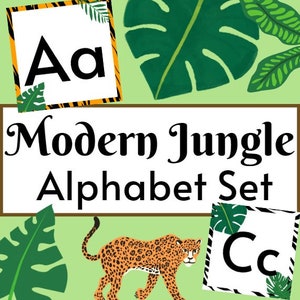 Modern Jungle Alphabet Letter Set Classroom Decor - Etsy