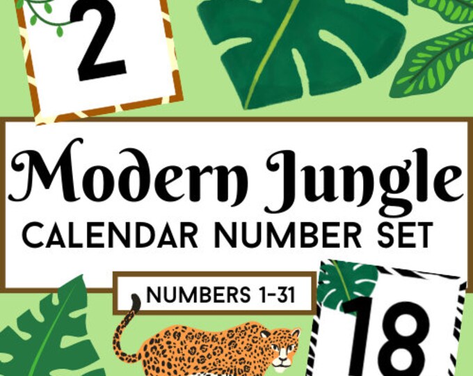 Modern Jungle Calendar Number Set (1-31) Multiple Designs - Etsy
