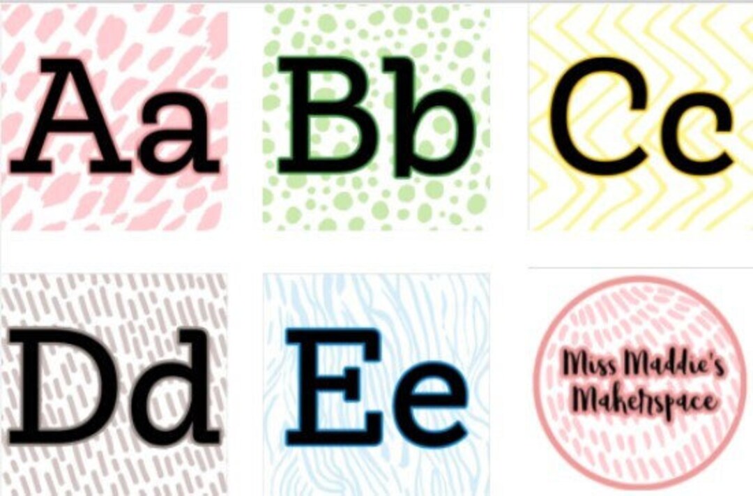 Wacky Pattern Alphabet Letter Set Teacher Decor - Etsy