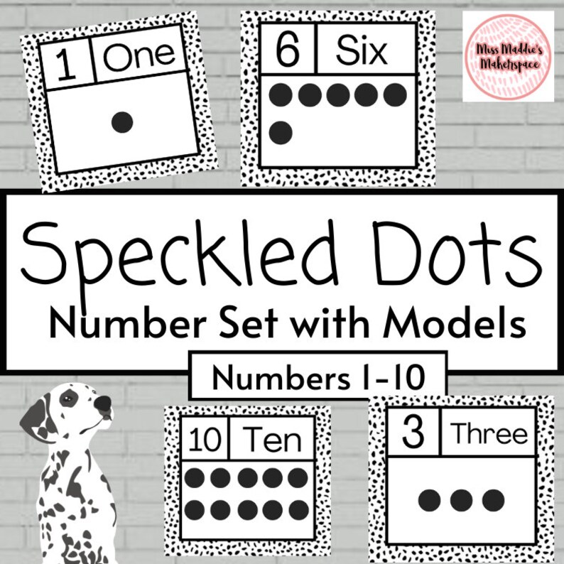 Speckled Dot Number Set (1-10) With Models - Etsy