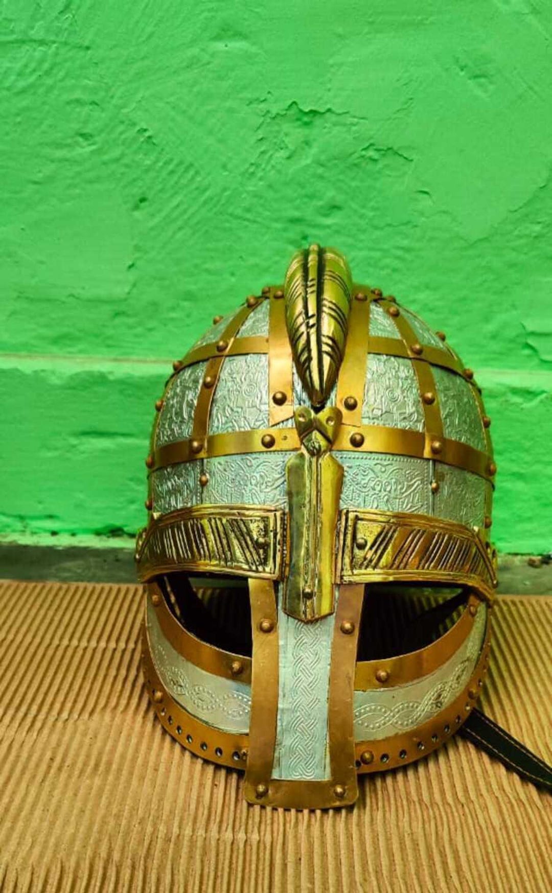 Medieval Knight Brass and Aluminium Vintage Style Viking 18 Guage Steel ...