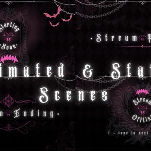 Sweet Tooth | Cute Gothic Vampire Stream Screens & Overlay Set ...