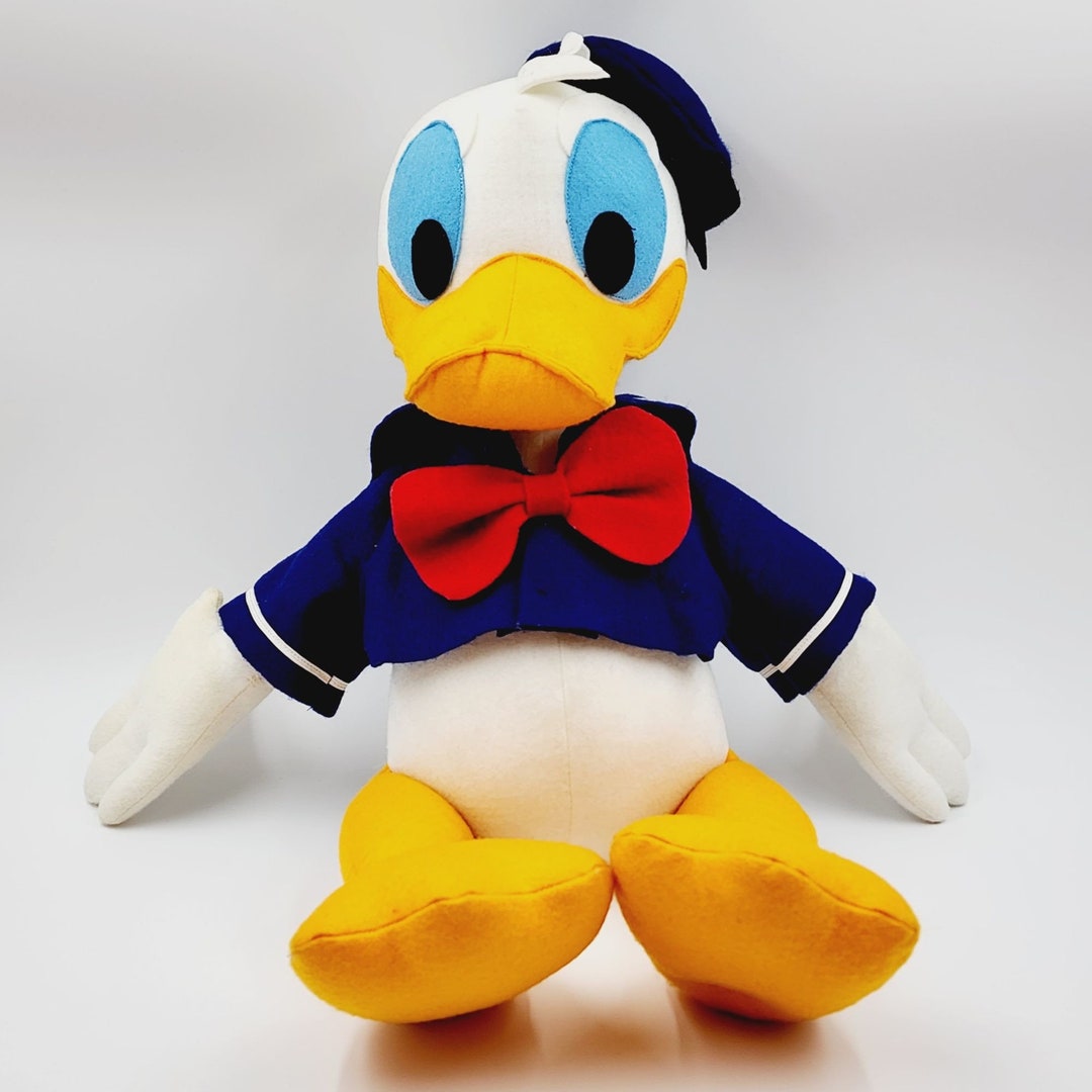 Vintage 1970s Donald Duck Pie Eyed Cloth Doll Handmade by Mabel Randall ...