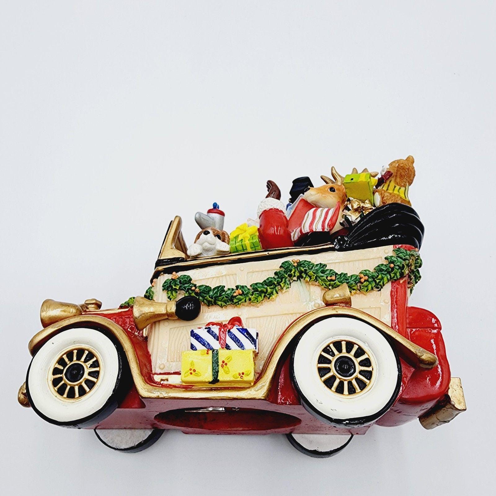 Fitz and Floyd 2002 Musical Santa Mobile Car Plays We Wish You A Merry ...
