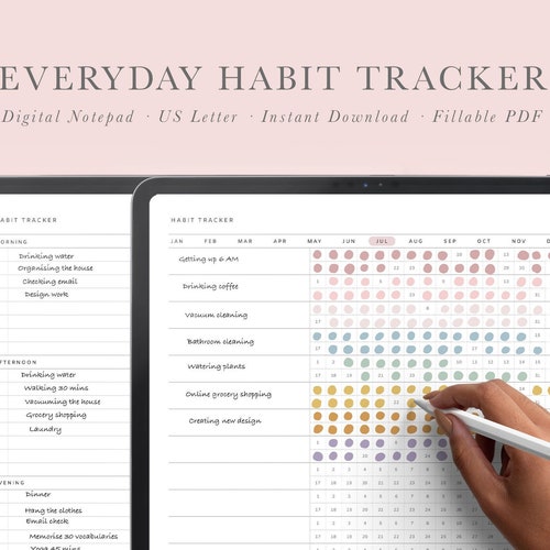 Digital Habit Tracker for Ipad and Tablet Routine Builder - Etsy
