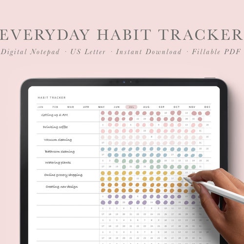 Digital Habit Tracker for Ipad and Tablet Routine Builder - Etsy