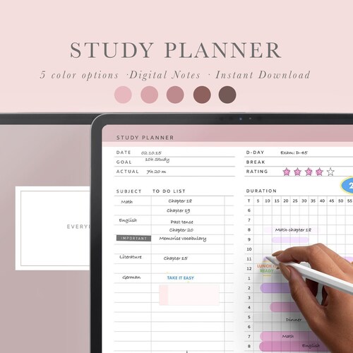 Digital Daily Study Planner for Goodnotes Notability and - Etsy
