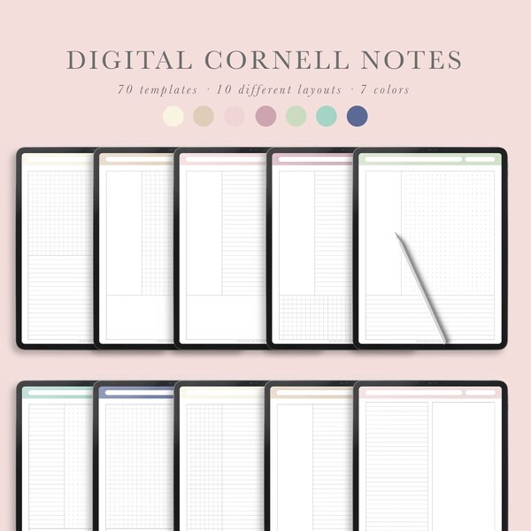 Two Column Notes Template - Etsy