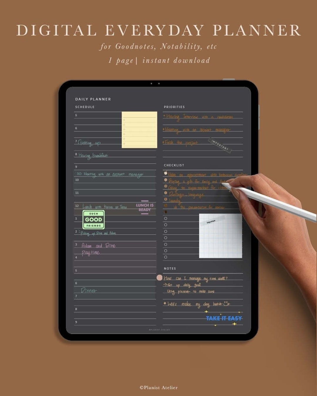 Daily Planner for Goodnotes, Notability or Other Apps Where You Can ...