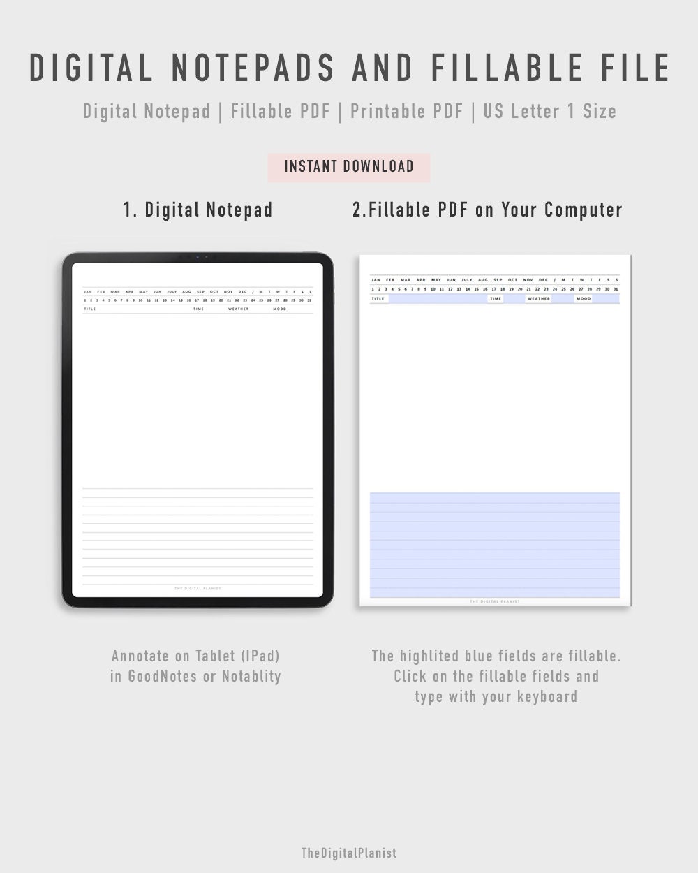 Mind Mapping Diary for Goodnotes, Notability, and Xodo | Daily Concept ...