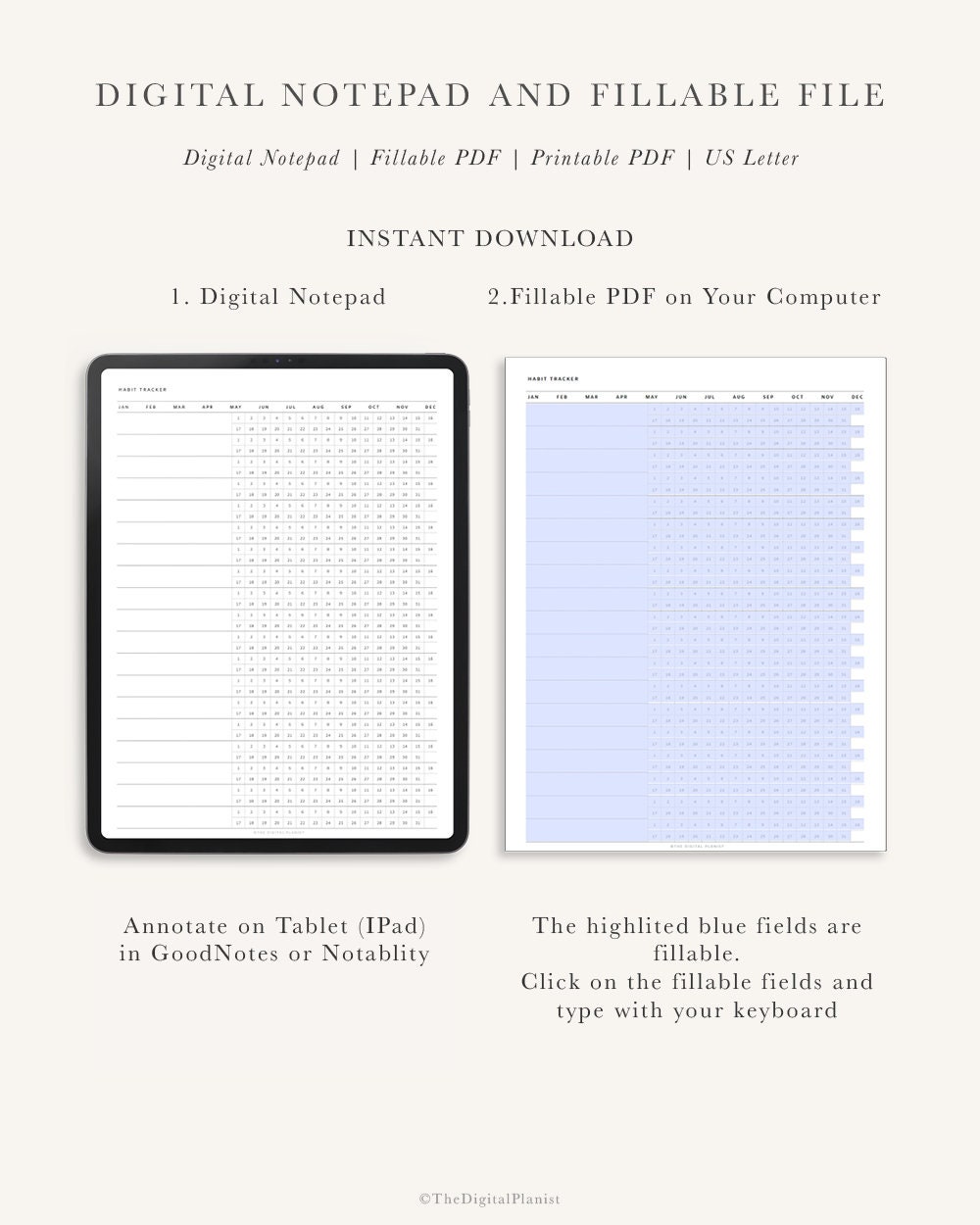Digital Habit Tracker for iPad and Tablet | Routine Builder | Digital ...