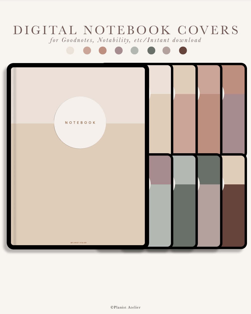 Digital Notebook Covers for iPad and Tablet | Goodnotes Covers | Notes ...