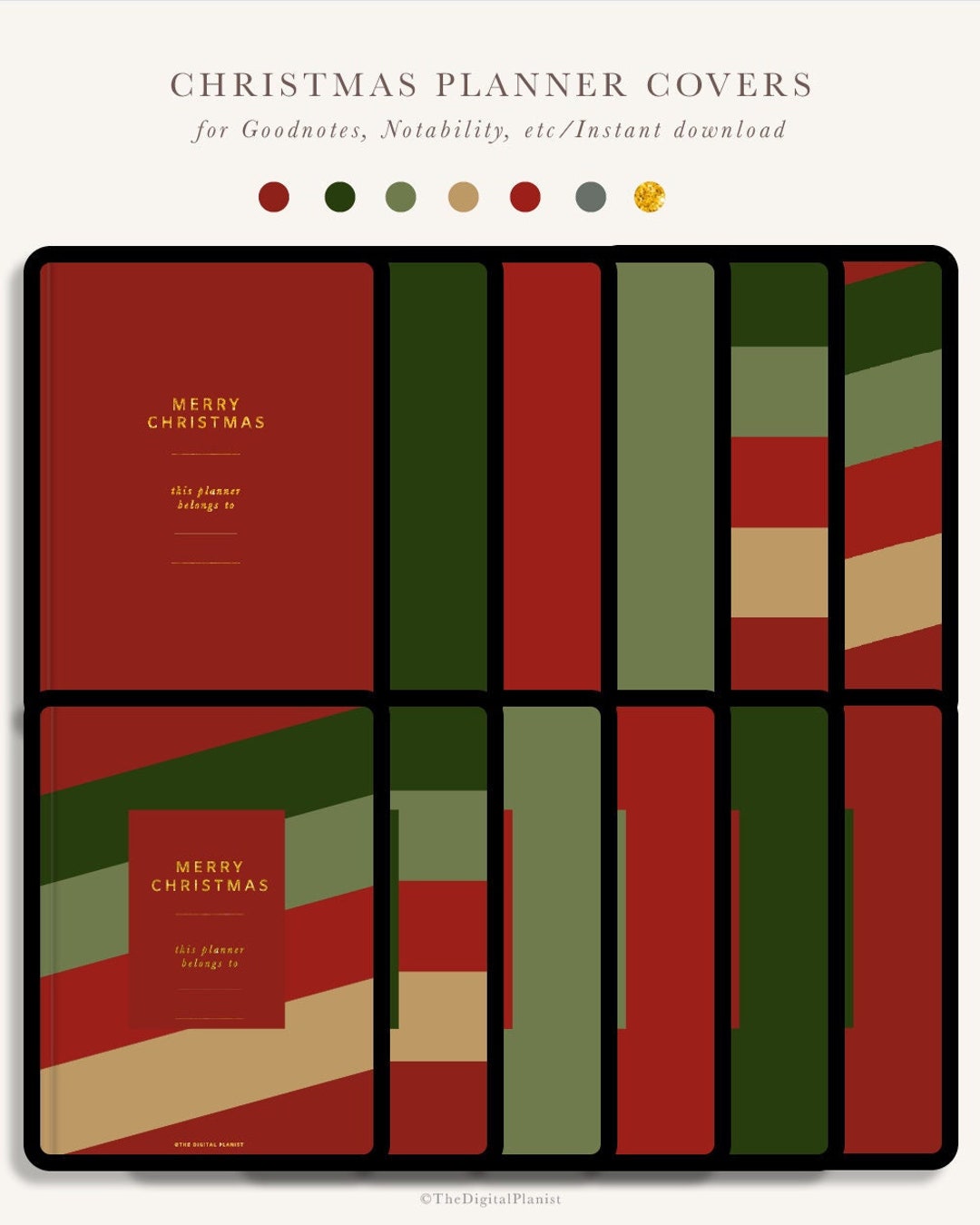 Digital Christmas Planner Cover for Goodnotes and Notability | 12 ...