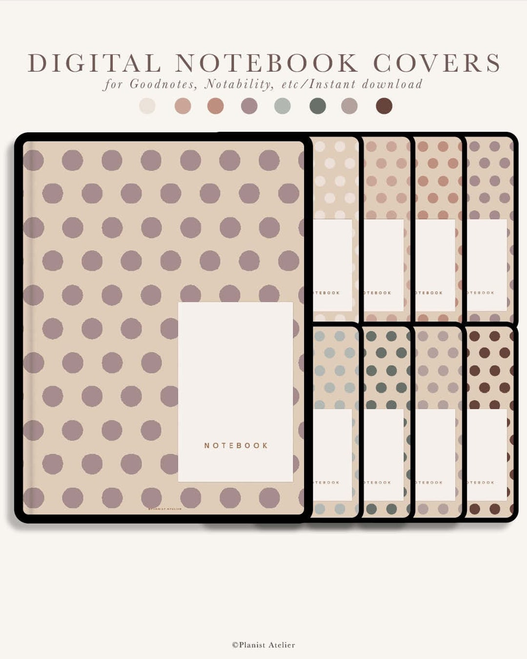 Digital Notebook Covers for iPad and Tablet | Goodnotes Covers | Notes ...