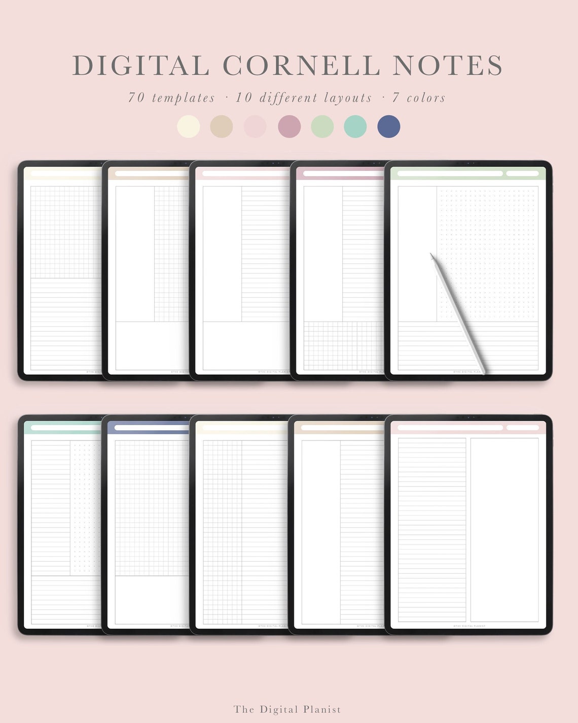 Digital Cornell Notes Templates for Ipad and Tablet Note - Etsy