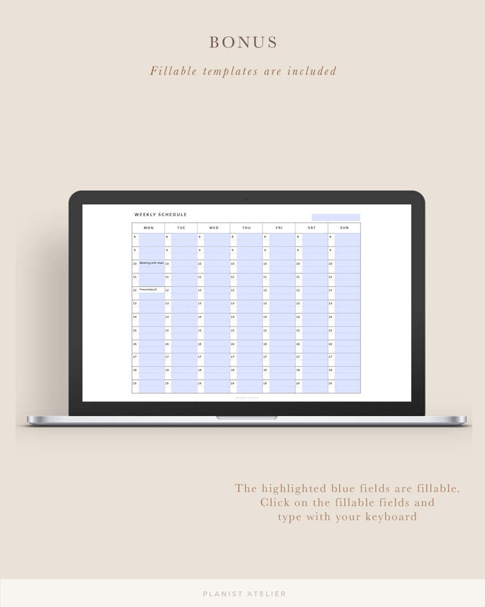 Weekly Schedule Pages for Ipad or Tablet Weekly Planner - Etsy