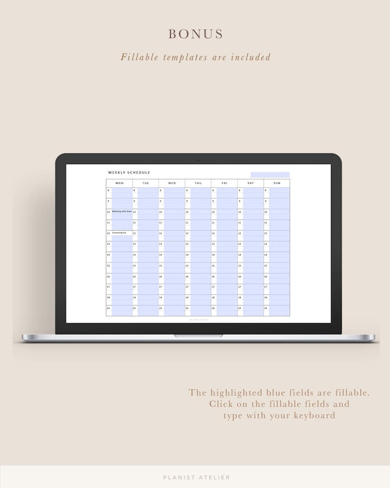 Weekly Schedule Pages for Ipad or Tablet Weekly Planner - Etsy