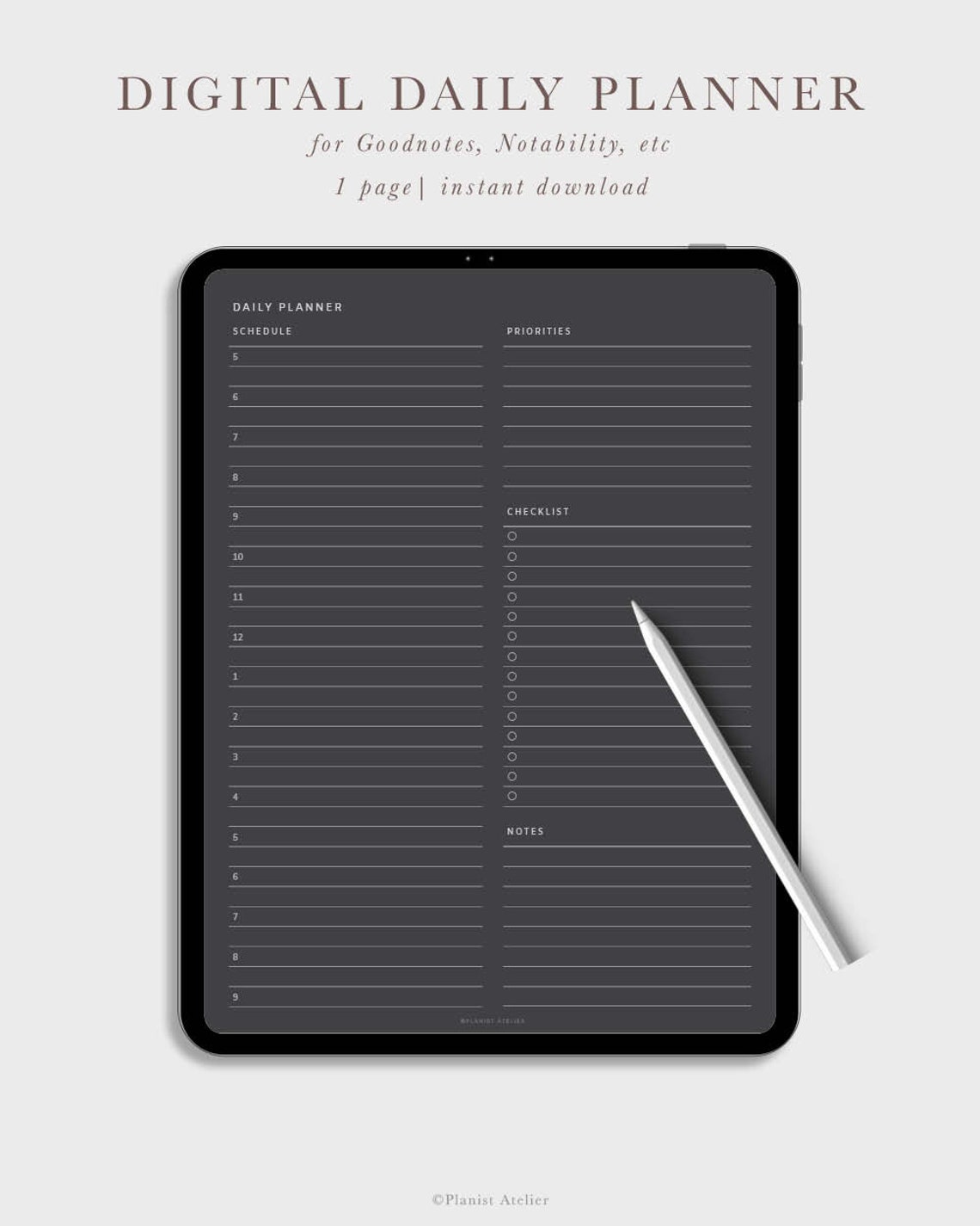 Daily Planner for Goodnotes, Notability or Other Apps Where You Can ...