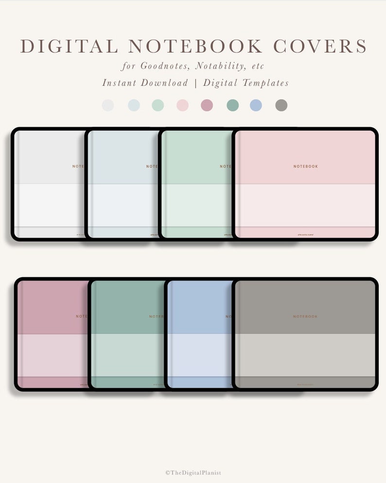 Digital Notebook Covers for Goodnotes Ipads and Tablets - Etsy