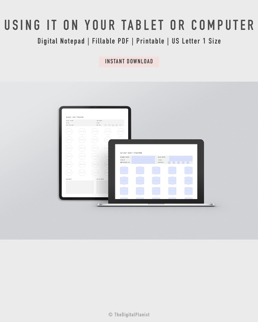 30-day Habit Tracker for Goodnotes, Notability, and Xodo | Goal Tracker ...