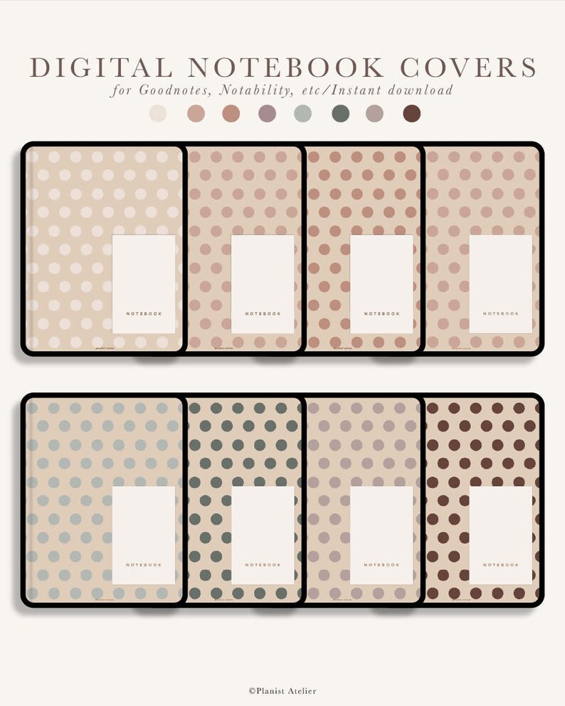 Digital Notebook Covers for iPad and Tablet | Goodnotes Covers | Notes ...