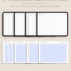 Weekly Schedule Pages for iPad or Tablet | Weekly Planner | Time ...
