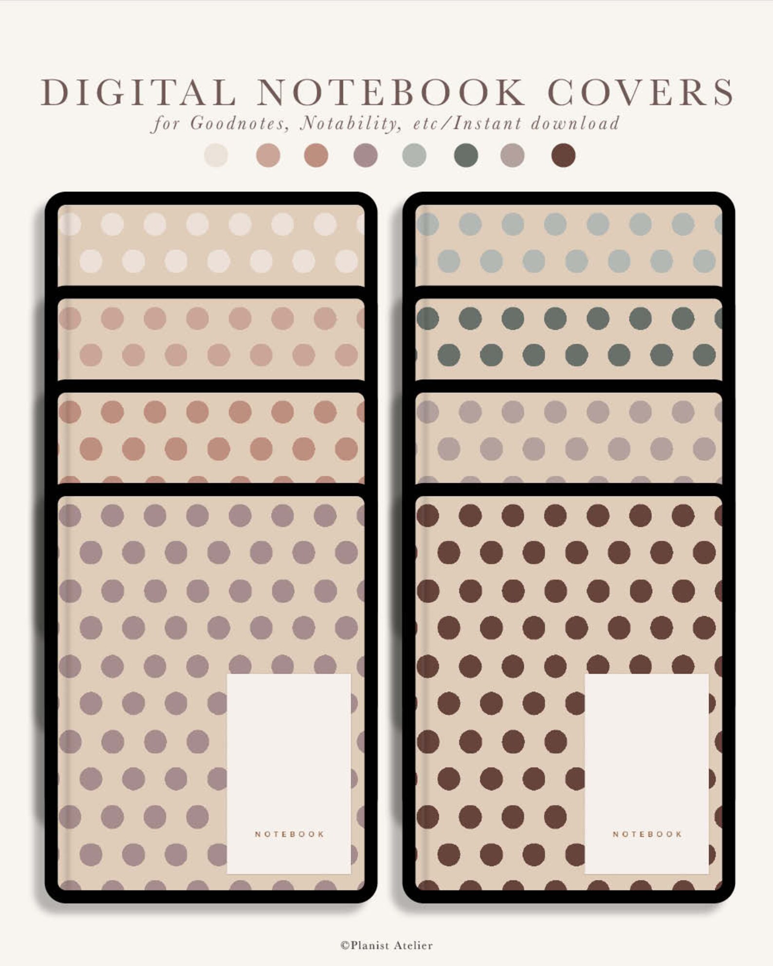 Digital Notebook Covers for iPad and Tablet | Goodnotes Covers | Notes ...