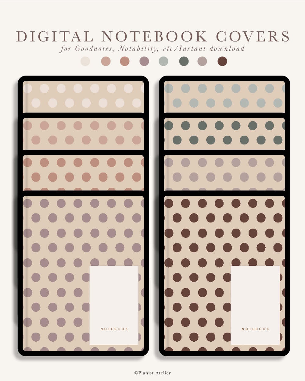 Digital Notebook Covers for iPad and Tablet | Goodnotes Covers | Notes ...