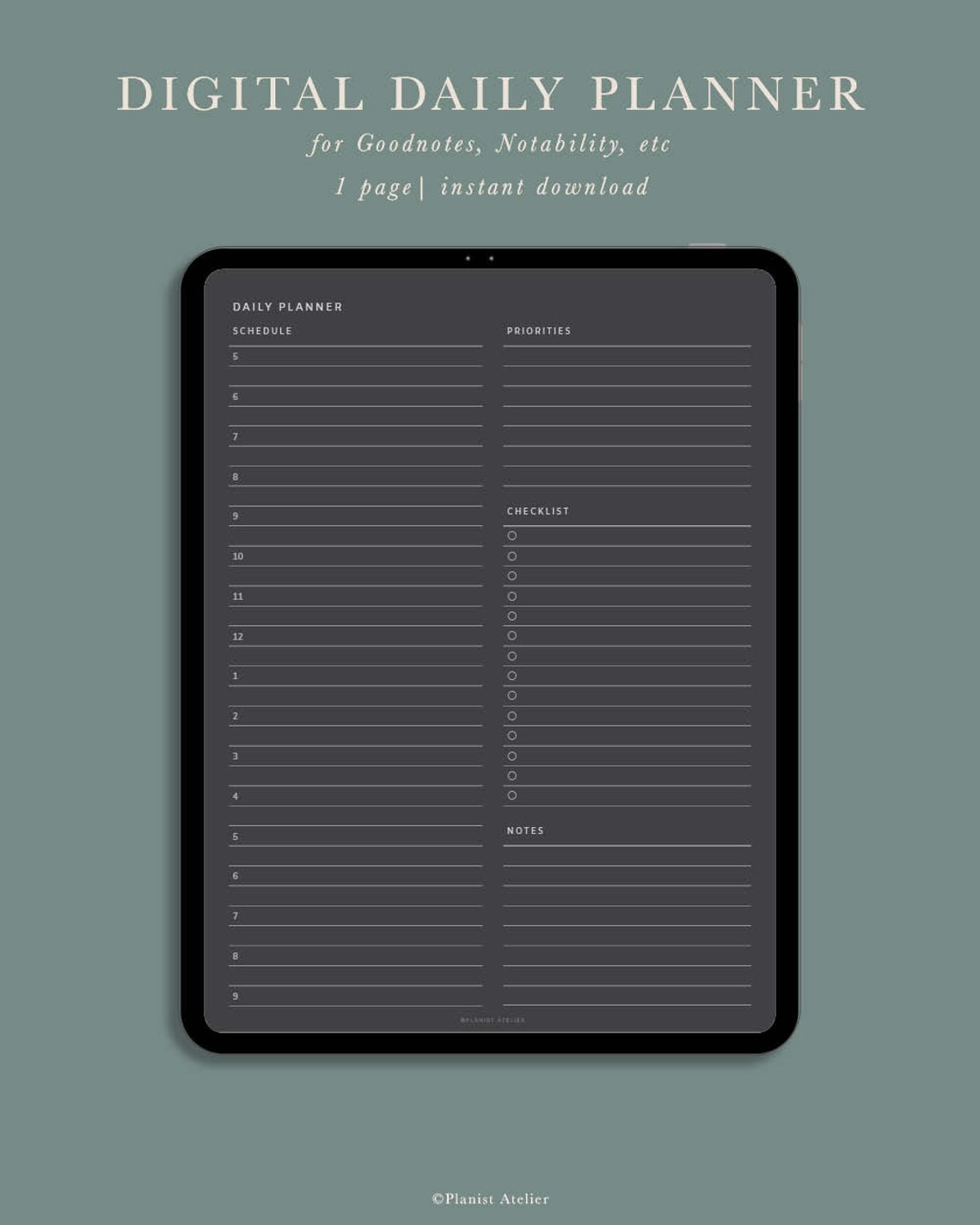 Daily Planner for Goodnotes, Notability or Other Apps Where You Can ...