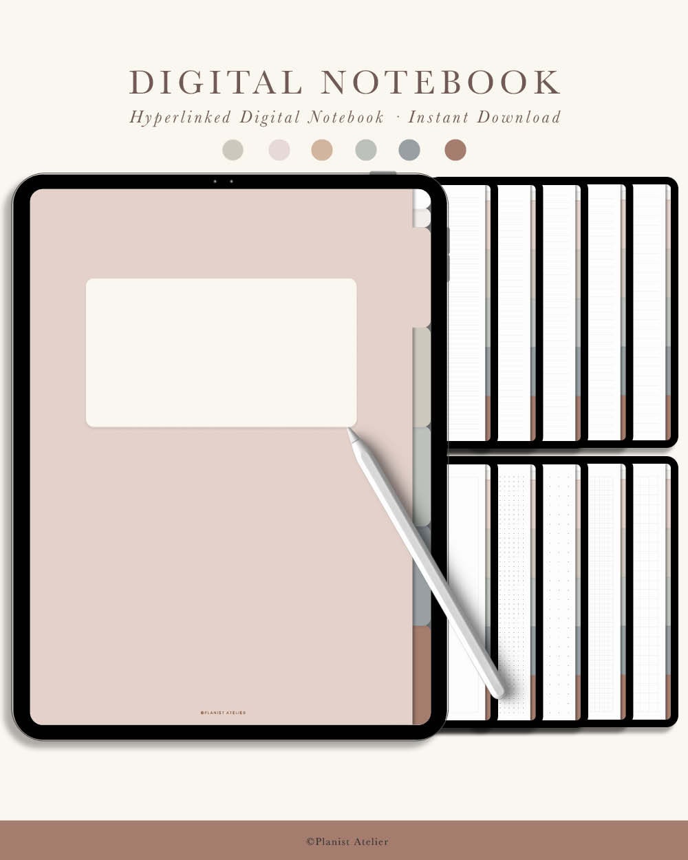 Digital Hyperlinked Notebook for iPad and Tablet | 5 Tabs Digital ...