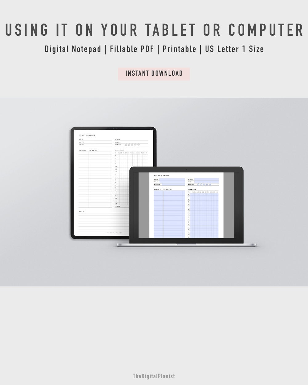 Study Planner for Tablet, Ipad, Goodnotes, and Notability | Digital ...