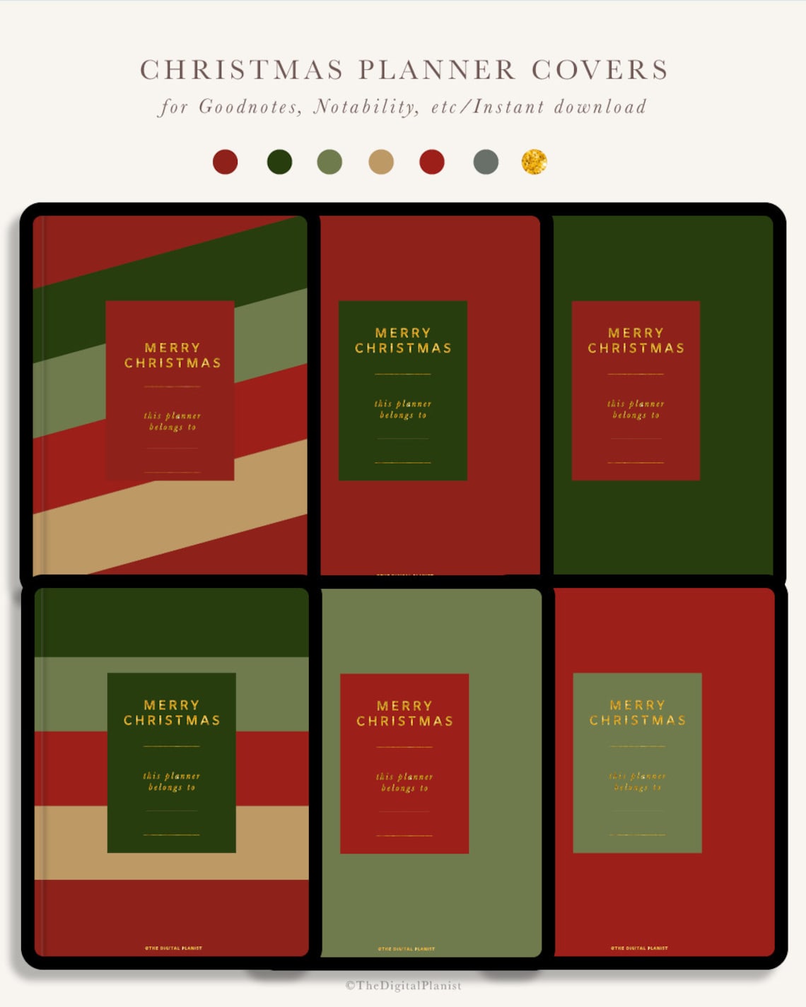 Digital Christmas Planner Cover for Goodnotes and Notability - Etsy