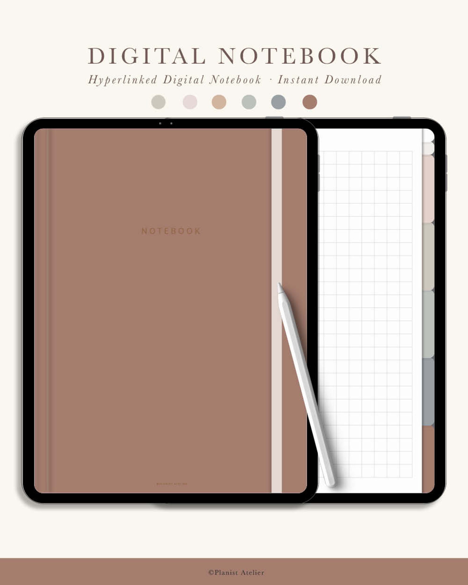 Digital Hyperlinked Notebook for iPad and Tablet 5 Tabs - Etsy