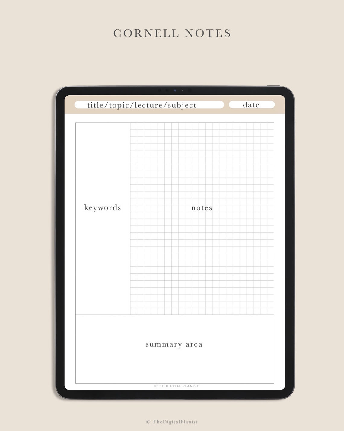 Digital Cornell Notes Templates for Ipad and Tablet Note - Etsy