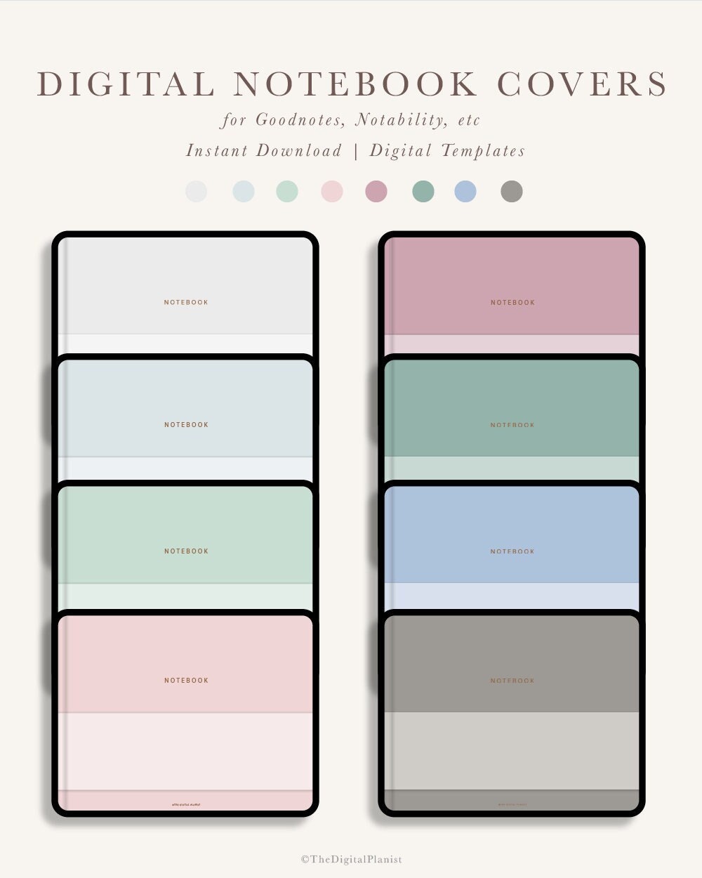 Digital Notebook Covers for Goodnotes Ipads and Tablets - Etsy