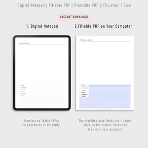 Personal Information File for Goodnotes, Notability, and Xodo | Digital ...
