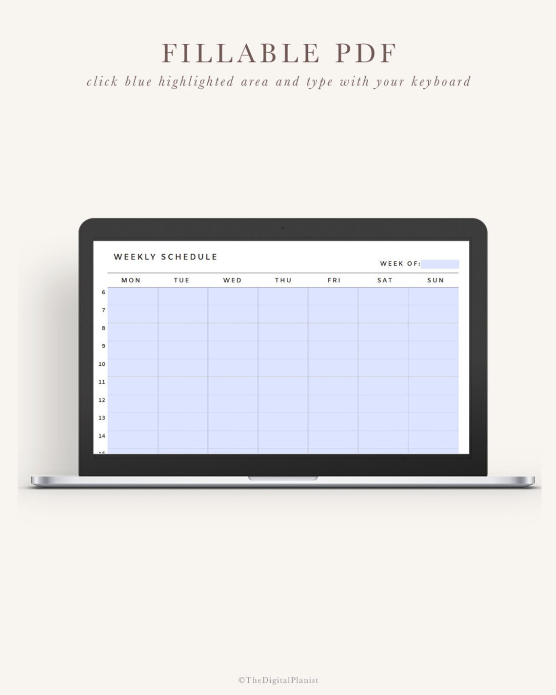 Weekly Schedule Pages for Digital Use or Printed 24/7 Weekly | Etsy