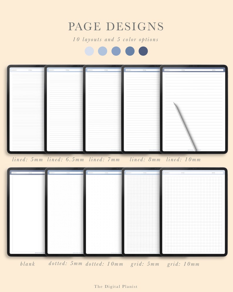 50 Digital Note Taking Templates for Students | Digital Bullet Journal ...