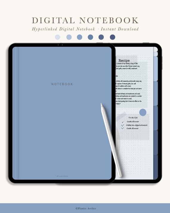 Digital Hyperlinked Notebook for Ipad and Tablet 5 Tabs | Etsy
